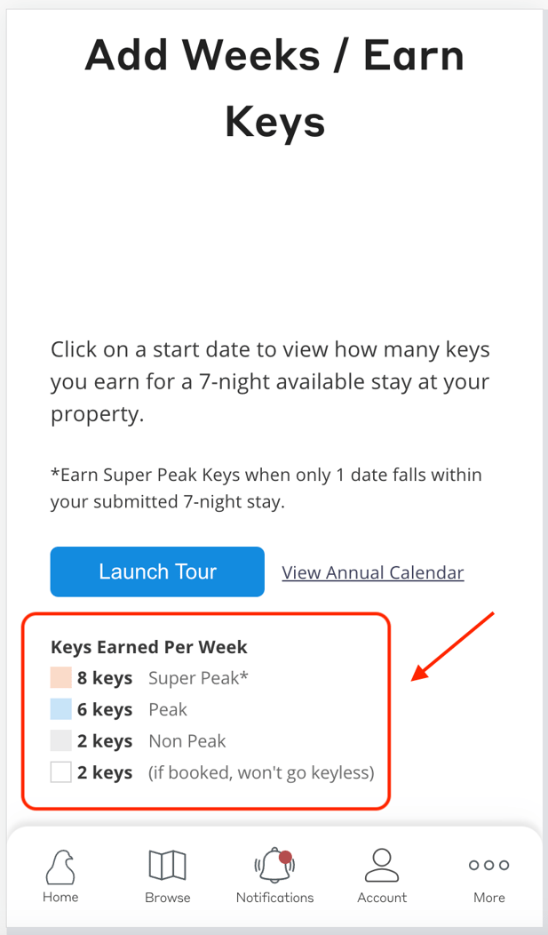 How do you determine the seasonal calendar for each stay?